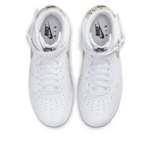Nike Force 1 '07 Mid "snakeskin Swoosh" Sneakers - White/black/sanddrift