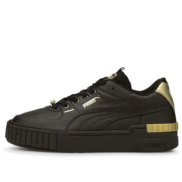 PUMA Cali Sport Metallic Leather Lace-up Sneakers - Black