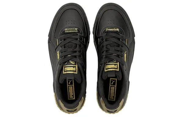 PUMA Cali Sport Metallic Leather Lace-up Sneakers - Black