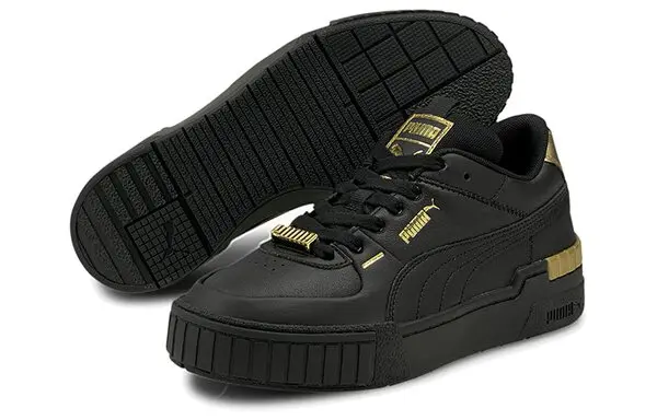PUMA Cali Sport Metallic Leather Lace-up Sneakers - Black