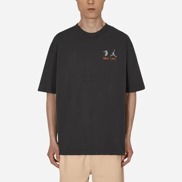 JORDAN X Union Crossover Solid Color Breathable Logo Round Neck Short Sleeve Us Edition Black - Default Color