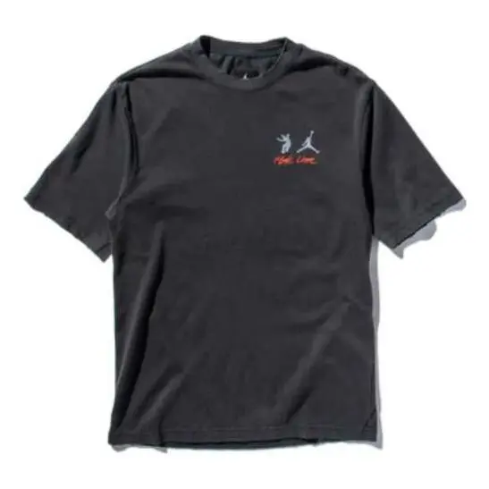 JORDAN X Union Crossover Solid Color Breathable Logo Round Neck Short Sleeve Us Edition Black - Default Color