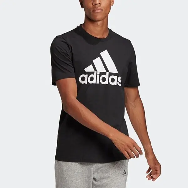 Adidas Printed Big Logo Essentials Tee Short Sleeve - Black