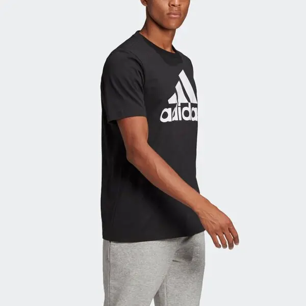 Adidas Printed Big Logo Essentials Tee Short Sleeve - Black