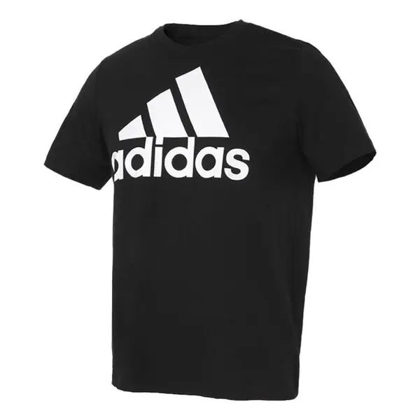 Adidas Printed Big Logo Essentials Tee Short Sleeve - Black
