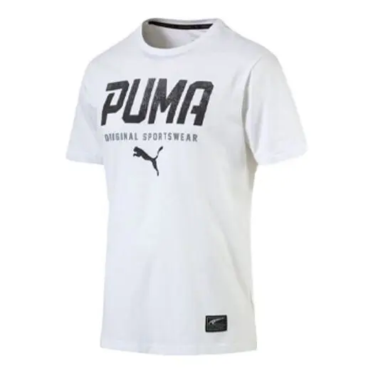 PUMA Style Printing Round Neck Short Sleeve - White