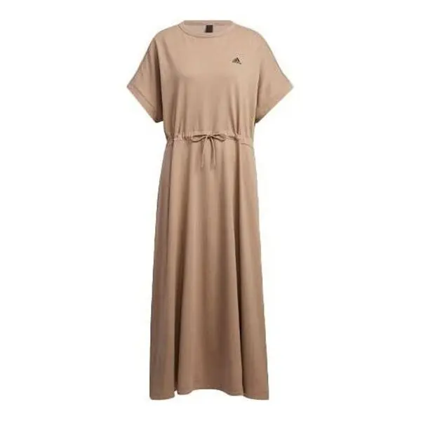 Adidas One-piece Dress With Drawstring Waist - Tan
