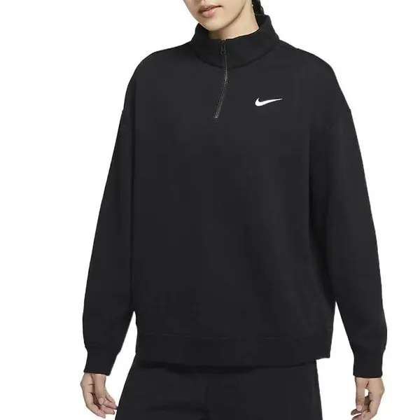 Nike Essential Swoosh Quarter-zip Top - Black/white