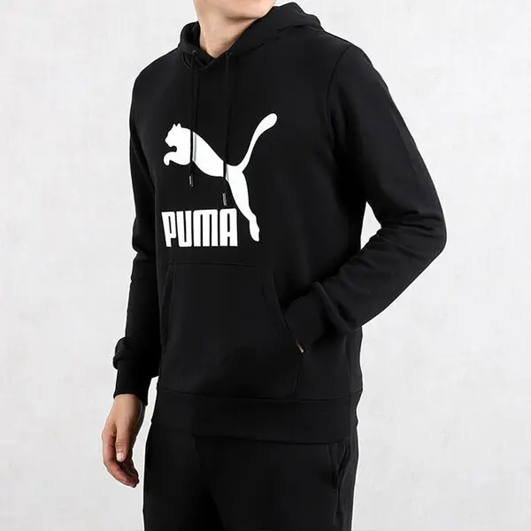 PUMA Classics Printing Drawstring Hoodie - Black