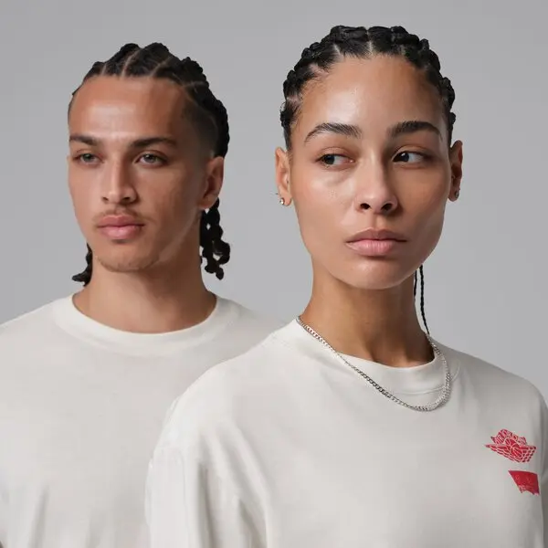 JORDAN X Levi's Long Sleeve T-shirt 'beige Red Grey