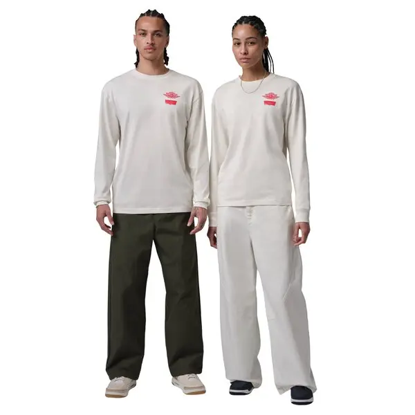 JORDAN X Levi's Long Sleeve T-shirt 'beige Red Grey