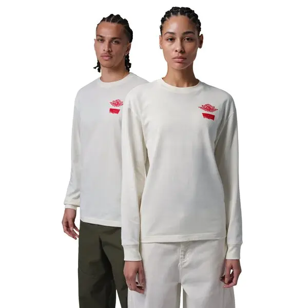 JORDAN X Levi's Long Sleeve T-shirt 'beige Red Grey