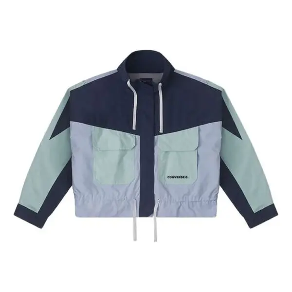CONVERSE Long Sleeve Cargo Windbreaker Jacket - Blue