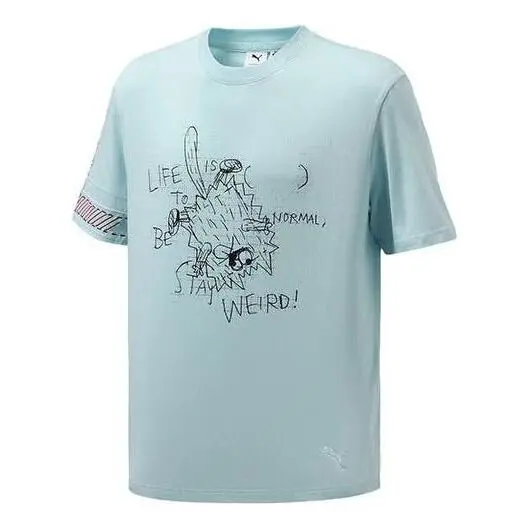PUMA X Michael Lau Graphic Short T-shirt 'blue Black - Blue/black