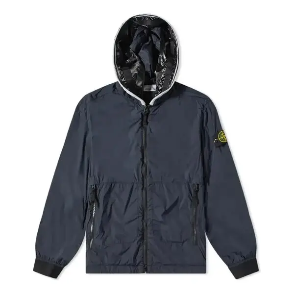 Stone Island Nylon-tc Hooded Jacket - Navy