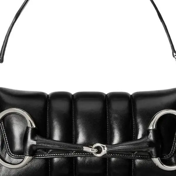 Gucci Horsebit Chain Medium Shoulder Bag - Black