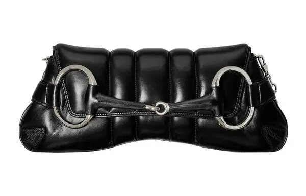 Gucci Horsebit Chain Medium Shoulder Bag - Black