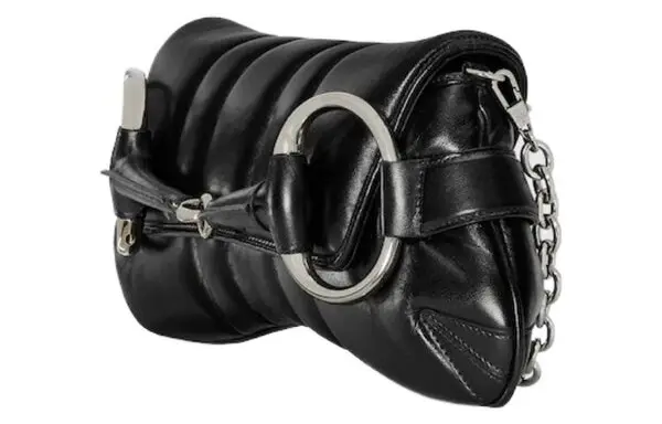 Gucci Horsebit Chain Medium Shoulder Bag - Black