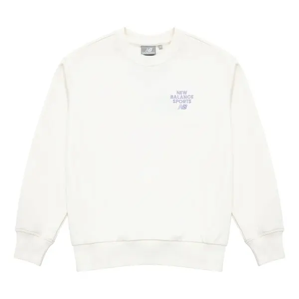 NEW BALANCE Logo Print Pullover - White/purple
