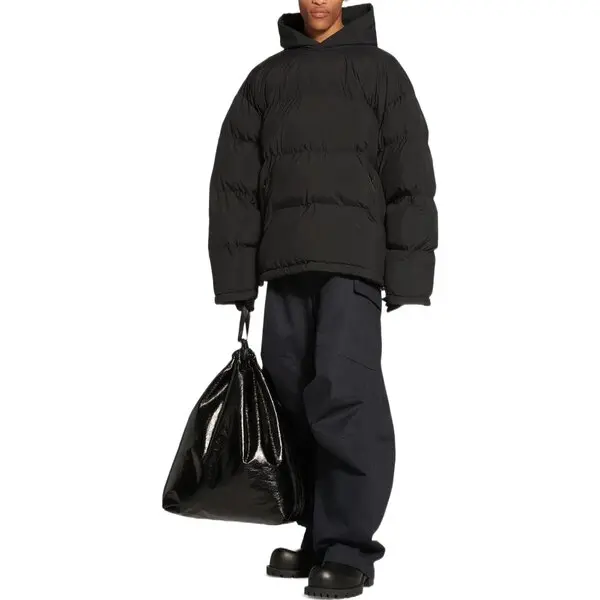 Balenciaga Sporty B Pull-over Hooded Puffer Jacket