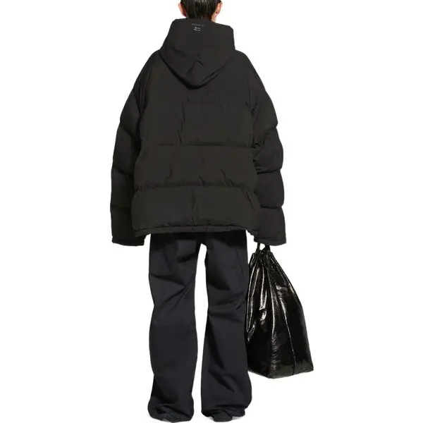 Balenciaga Sporty B Pull-over Hooded Puffer Jacket