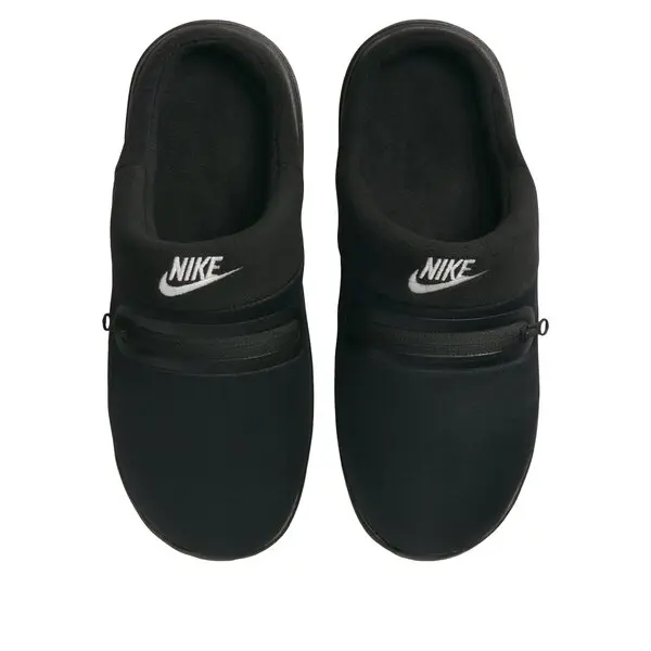 Nike Burrow Zip Up Slip On Casual Slippers - Black