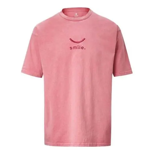 CONVERSE Jack Purcell Embroidered Sports Round Neck Short Sleeve Couple Style - Pink