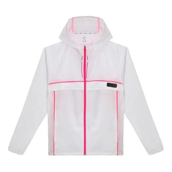 Under Armour Run Anywhere Hooded Jacket - White/pink