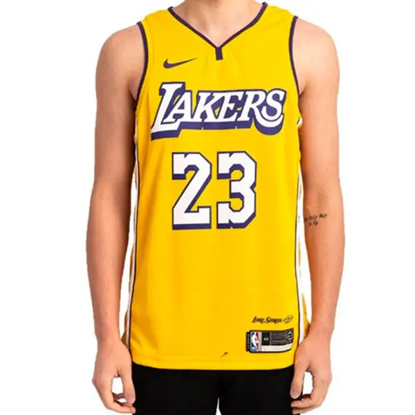 Nike Lakers Lebron James 23 Basketball Jersey - Yellow