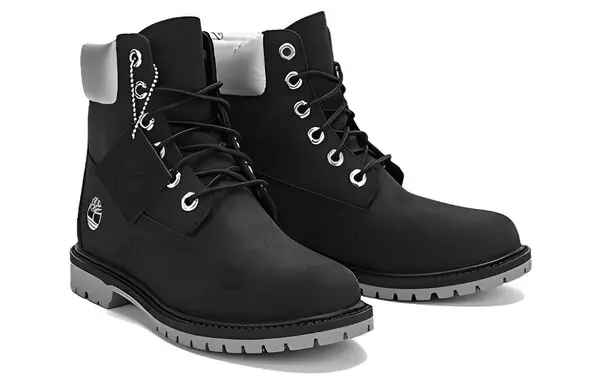 Timberland 6 Inch Heritage Cupsole Waterproof Boots - Black/grey/silver