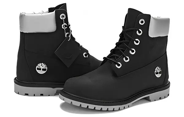 Timberland 6 Inch Heritage Cupsole Waterproof Boots - Black/grey/silver