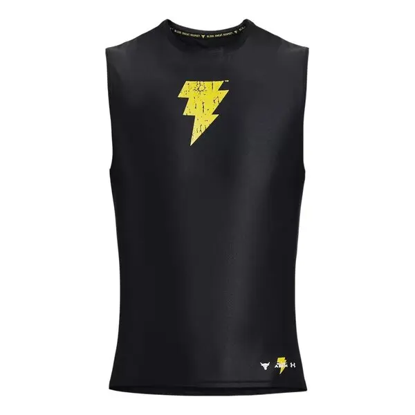 Under Armour Project Rock Iso-chill Black Adam Sleeveless Tank - Black/yellow