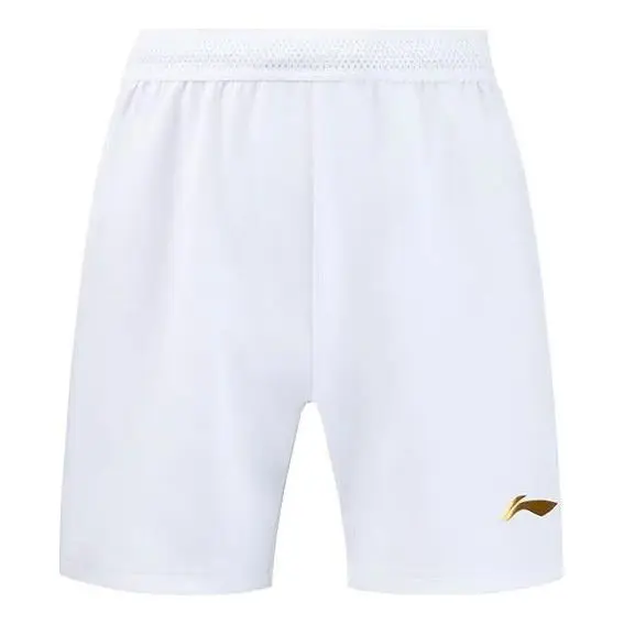 LI-NING Badminton Competition Shorts - White/gold