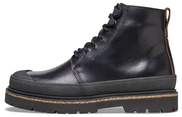 BIRKENSTOCK Prescott Waxy Leather Lace-up Boots - Black