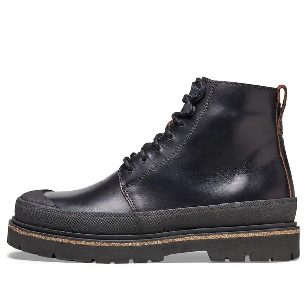 BIRKENSTOCK Prescott Waxy Leather Lace-up Boots - Black