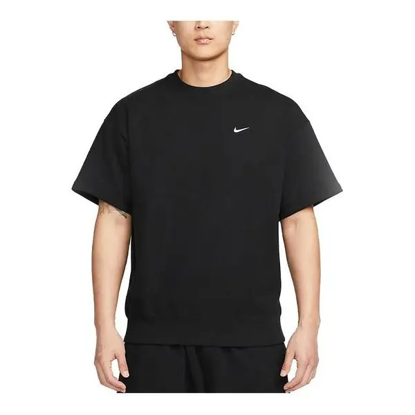 Nike Solo Swoosh Short Sleeve French Terry Top Asia Sizing 'black - Black/multi-color