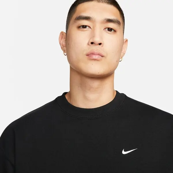 Nike Solo Swoosh Short Sleeve French Terry Top Asia Sizing 'black - Black/multi-color