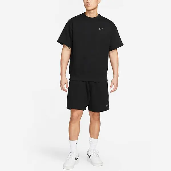 Nike Solo Swoosh Short Sleeve French Terry Top Asia Sizing 'black - Black/multi-color