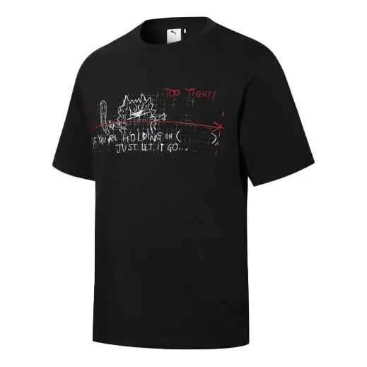 PUMA X Michael Lau Jointly Signed Cartoon Printing Causual Sports Round Collar Male Black - Default Color