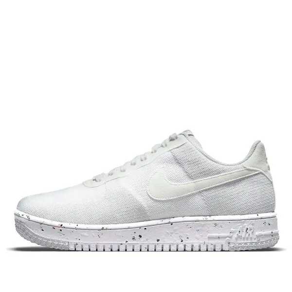 Nike Force 1 Crater Flyknit "white Wolf Grey" Sneakers - White/sail/wolf Grey