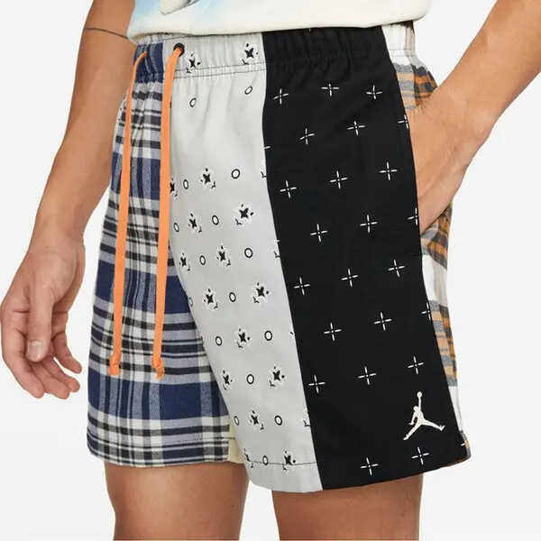 JORDAN Ss22 Patchwork Plaid Casual Sports Shorts - Default Color