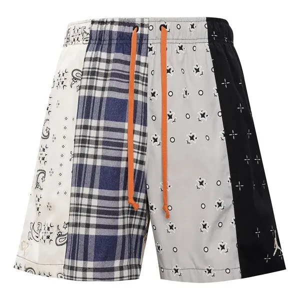 JORDAN Ss22 Patchwork Plaid Casual Sports Shorts - Default Color