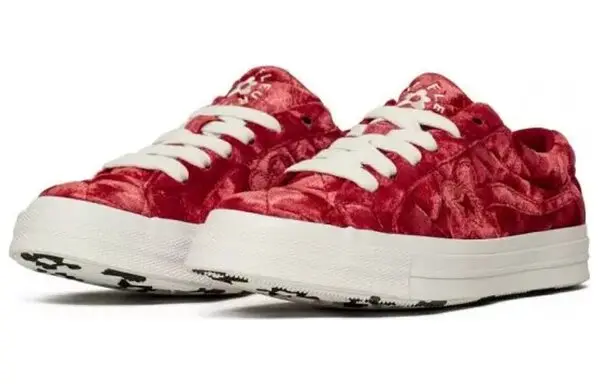CONVERSE Golf Le Fleur X One Star Quilted Velvet Cherry