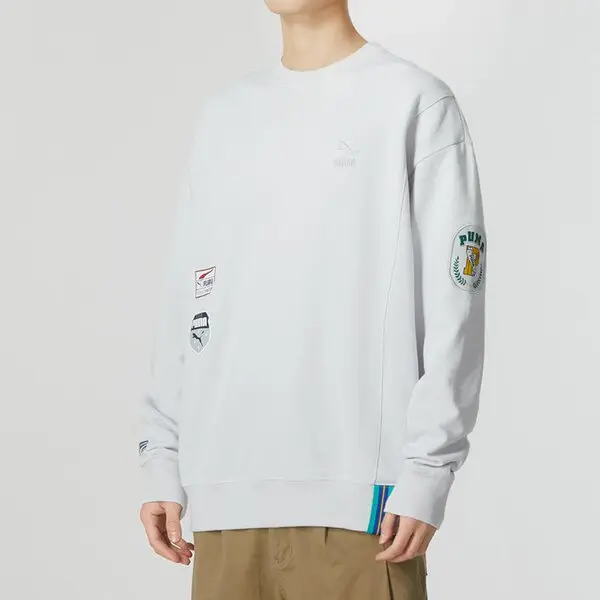 PUMA Team Badge Crew Sweater - Grey