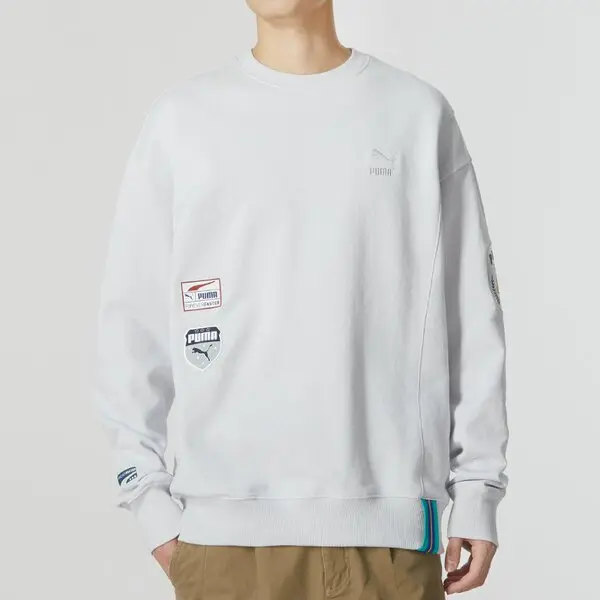PUMA Team Badge Crew Sweater - Grey