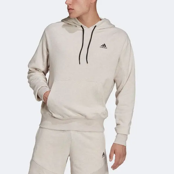 Adidas Botandye Logo Micro Mark Solid Color Hooded Casual Pullover