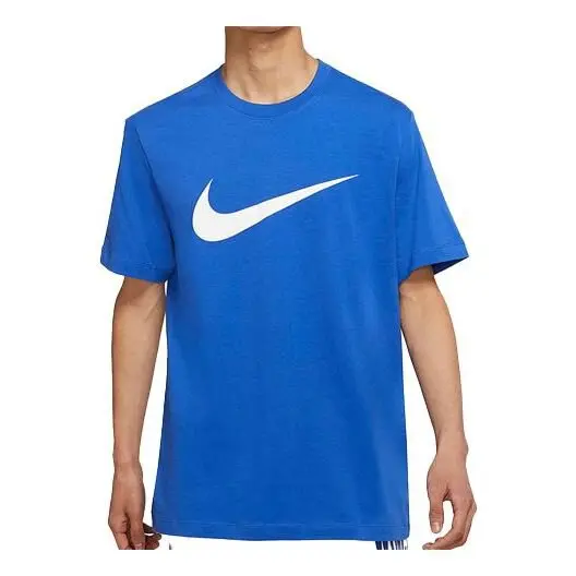 Nike Logo Printing Round Neck Pullover Short Sleeve Blue T-shirt - Multi-color