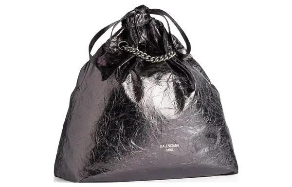 Balenciaga Crush Medium Tote Bag Metallized - Grey