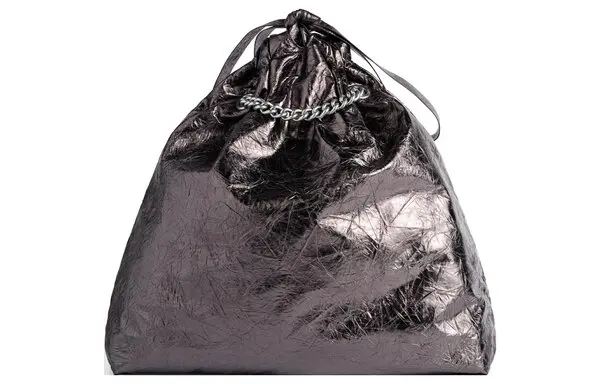 Balenciaga Crush Medium Tote Bag Metallized - Grey