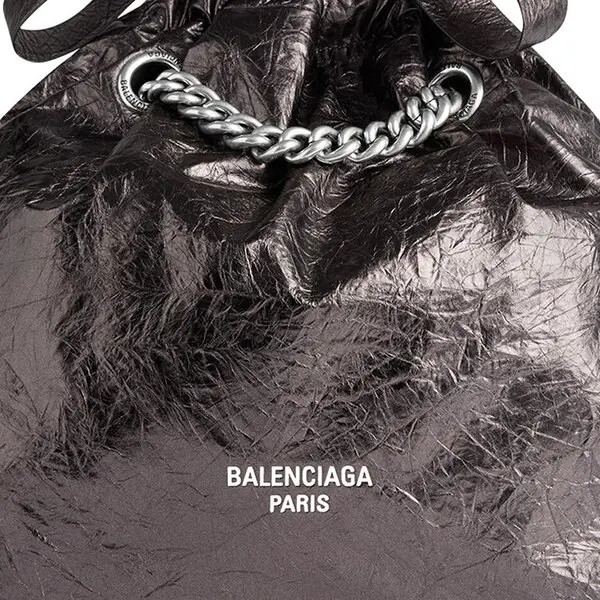 Balenciaga Crush Medium Tote Bag Metallized - Grey